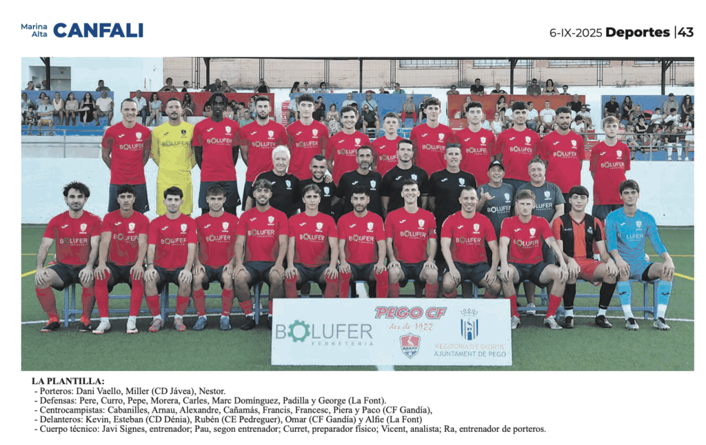 El Pego CF 25/26: trabajo y esfuerzo para no sufrir - Canfali